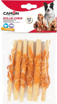 Gardumi pieagušiem suņiem - Jēlādas rullītis ar vistu 12cm - zooseta.lv